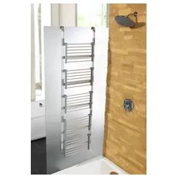 Wäscheständer Ruco, grau (aluminiumfarben), B:50cm H:147cm T:25cm, Aluminium, Kunststoff, Wäscheständer, für die Duschkabine, 15 m Trockenlänge