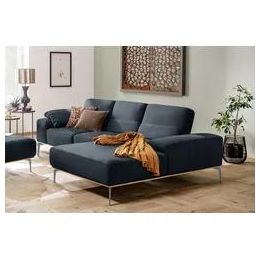 Ecksofa W.Schillig "run, Designsofa mit tollem Sitzkomfort, bequem, L-Form", blau (blau z73), B:279cm H:88cm T:178cm, Longlife Xtra-Leder Z73: Naturwalkleder der Luxusklasse aus den erlesensten Rohhäuten. Hautstärke 1, 1 – 1, 3 mm;ROHLEDER Jacquard-Flachgewebe Q2 W60 (63% Polyester, 37% Polyacryl);ROHLEDER Chenille-Flachgewebe Q2 W77 (68% Polyacryl, 32% Polyester);Stoff S37 (100% Polyester), Sofas