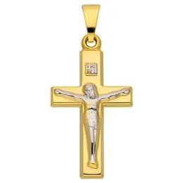 Kettenanhänger ADELIA ́S "333 Gold Kreuz Anhänger Korpus", gold, Schmuckanhänger, Gold, Goldschmuck für Damen & Herren