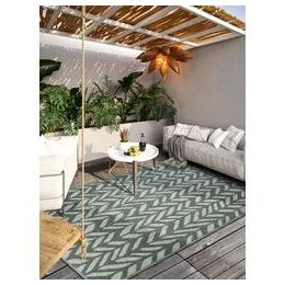 Villeroy & Boch Outdoorteppich VILLEROY & BOCH "Georgette", grün (dschungelgrün), B:160cm H:4mm L:230cm, Polyester, Teppiche, In-& Outdoor, Flachgewebe, wetterfest, Terrasse, Balkon, modern, Trend