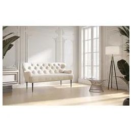2,5-Sitzer Places of Style "Amber", beige (creme), B:173cm H:97cm T:87cm, 90% Polyester, 10% Polyamid, Sofas, mit Knopfheftung,in verschieden Stoffarten