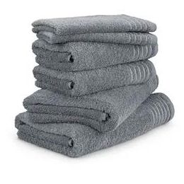 Möve Handtuch Set MÖVE "New Classic", grau (stone), 6 Stk., Walkfrottier, Obermaterial: 100% Baumwolle, Handtuch-Sets, 2x Gäste-, 2x Hand- und 2x Duschtücher