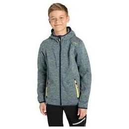 Strickfleecejacke CMP, Kinder, Gr. 140, blaustone, wi, Strick, Fleece, Obermaterial: 100% Polyester, sportlich, hoch geschlossener Ausschnitt, Langarm eingefasste Kante, Jacken, Wärmend & Atmungsaktiv & Schnell trocknend & für Kinder