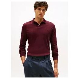 Langarm-Poloshirt Tommy Hilfiger "L/S LIQUID COTTON REG POLO mit Jersey und Markenlabel", Herren, Gr. XL, deep burgundy, Jersey, Obermaterial: 100% Baumwolle, Shirts, unifarben, casual, regular fit, Baumwolle, Polokragen