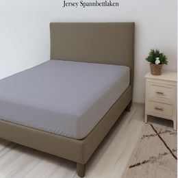 Graues Jersey-Spannbettlaken 140-160x200cm
