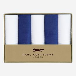 5er-Pack blau-weißer Einstecktuch
