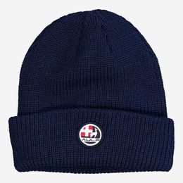 Dunkelblaue M&uuml;tze mit Logo-Detail