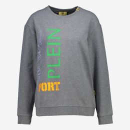Plein Sport Graues Sweatshirt mit gesticktem Logo
