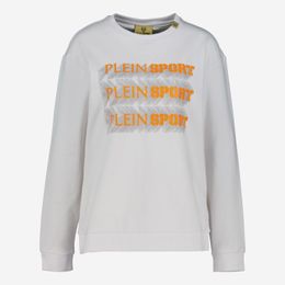 Plein Sport Wei&szlig;es Sweatshirt mit gesticktem Logo