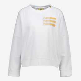 Plein Sport Weißes Sweatshirt mit gesticktem Logo
