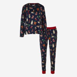 Chelsea Peers Dunkelblaues Pyjamaset aus Oberteil und Hose