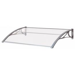 SUPERROOF Vordach 'Emma 1400 & LED 500' Kunststoff grau 140 x 74 cm
