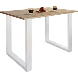 Vcm Holz Schreibtisch H. 76 x B. 110 x T. 80 cm Computertisch schlicht F&uuml;&szlig;e aus hochwertigem Metall Arbeitstisch B&uuml;rom&ouml;bel - Lona U