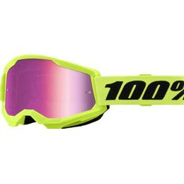 100 Percent Strata 2 Neon Yellow, Crossbrille verspiegelt