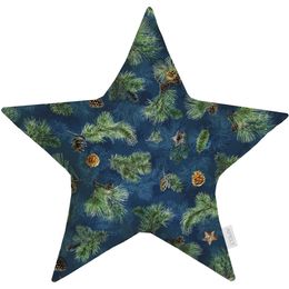 Dekokissen Apelt "9530" Gr. 1, grün (grün, blau, gemustert), B:44cm H:4cm L:44cm, Baumwolle, Dekokissen_Sitzkissen_Kissenhüllen, mit Füllung