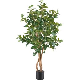 Kunstpflanze Creativ green "Ficus benjamina", grün, H:110cm, Kunststoff, Kunstpflanzen, mit sehr naturgetreu gestalteten Blättern