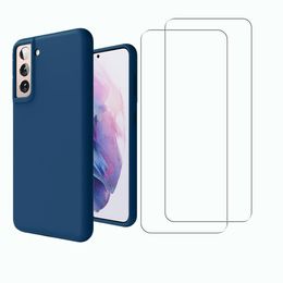 Hülle Galaxy S21 FE 5G und 2 schutzfolien - Silikon - Blau