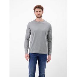 Longsweatshirt Lerros "Lerros Basic-Longsleeve", Herren, Gr. 3XL, platinum grau, 100% Baumwolle, Sweatshirts