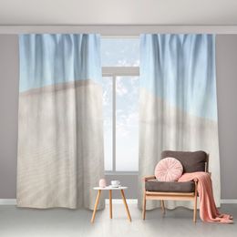 Vorhang Sandhügel - blickdichte Gardine Natur Wohnzimmer Schlafzimmer Küche Bad Badezimmer Beige