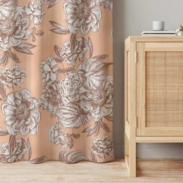 Vorhang Kupferstich Blütenbouquet - blickdichte Gardine Illustration Landhausstil Muster Blumen Floral Vintage Wohnzimmer Schlafzimmer Küche Bad
