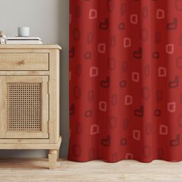 Bilderwelten Vorhang Vintage Punkte - Rot - blickdichte Gardine Muster Vintage Wohnzimmer Schlafzimmer Küche Bad Badezimmer Rot