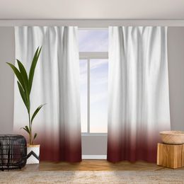 Vorhang Dip-Dye Dunkel Rot - blickdichte Gardine Abstrakt Wohnzimmer Schlafzimmer Küche Bad Badezimmer Jugendzimmer Grau