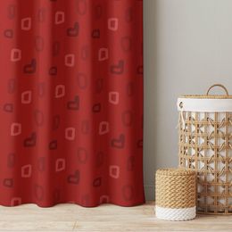 Vorhang Vintage Punkte - Rot - blickdichte Gardine Muster Vintage Wohnzimmer Schlafzimmer Küche Bad Badezimmer Rot