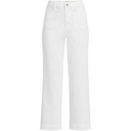 LANDS' END Soft Denim 7/8-Hose mit weitem Bein, Damen,  Wei&szlig;, Baumwolle/Elasthan, by Lands' End