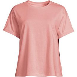 LANDS' END Supima&reg; Shirt mit kurzen Roll&auml;rmeln, Damen,  Pink, Baumwolle, by Lands' End