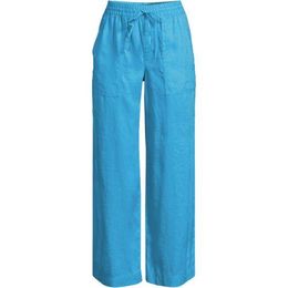 LANDS' END Weite 7/8-Leinenhose mit Dehnbund, Damen,  Blau, Leinen, by Lands' End