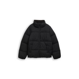 Tom Tailor Mädchen Puffer-Jacke mit Stehkragen, schwarz, Uni, Gr. 140