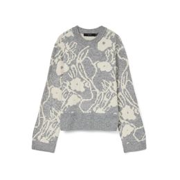 V&eacute;ro Moda Vero Moda Pullover 'VMKaila' Damen Gr&ouml;&szlig;e M graumeliert / offwhite