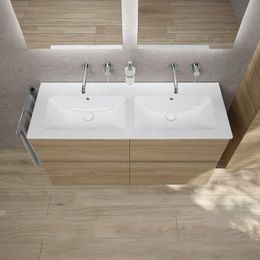 Duravit ME by Starck Doppelwaschtisch, evineo ineo5 evo Unterschrank B: 128 cm, 4 Auszüge, mit Griffmulde,, 2336130060+BE0717OA,
