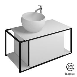 Burgbad Junit Schrank mit Waschtisch, 1 Auszug, SFKF090LF3148C0039G0175,