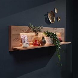 Pharao24.de Wandregal aus Wildeiche Massivholz LED Beleuchtung