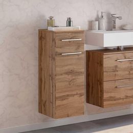 Pharao24.de Badezimmer Kommode in Wildeichefarben 30 cm breit