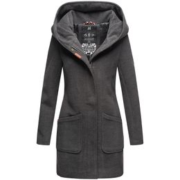 Marikoo Damen Hochwertiger Wintermantel Mantel Trenchcoat Mit Kapuze Maikoo