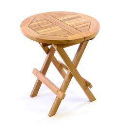 Vcm Klapptisch Beistelltisch klappbar Gartentisch Teakholz Blumentisch Balkontisch rund Ø 40cm