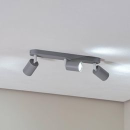 TK Lighting Deckenstrahler Livia, grau, 52 cm, 3-flg., Metall, GU10