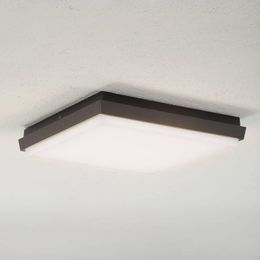 LED Außendeckenleuchte Amra LUCANDE, schwarz, Kunststoff, Modern, LED Deckenleuchten