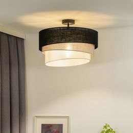Euluna Deckenlampe Trio, schwarz/grau/wei&szlig;, Textil, &Oslash; 45 cm