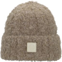 Strickmütze Chillouts "Frauke Hat", Damen, beige, Grobstrick, Kunstfaser, Mützen, Mit breitem Umschlag