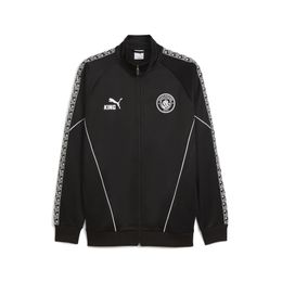 Sweatjacke Puma "Manchester City KING Anthem Jacke Herren", Herren, Gr. XS, schwarz, Obermaterial: 37% Baumwolle, 63% Polyester; Taschenfutter: 100% Polyester; Rippe: 93% Polyester, 7% Elasthan; Besatz: 100% Polyester, Sweatjacken