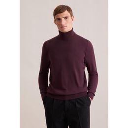 Strickpullover Seidensticker "Schwarze Rose", Herren, Gr. M, bordeaux, 100% Wolle, unifarben, regular fit, Rundhals, Pullover, 1/1 Rundhals Uni