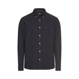 Langarmhemd Camel Active, Herren, Gr. 4XL, N-Gr, schwarz navy, Web, Obermaterial: 96% Baumwolle, 4% Elasthan, gestreift, regular fit taillenbedeckt, Manschette, Hemden, mit Logo Stickerei