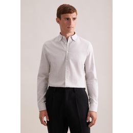 Flanellhemd Seidensticker "Schwarze Rose", Herren, Gr. XL (43), primary_ausgabeGroessentyp, beige, 100% Baumwolle, kariert, slim fit, 2-Knopf-Manschette, Hemden, Slim 1/1 Button-Down-Kragen Karo