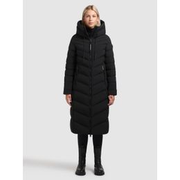 Steppmantel Khujo "STOANE2", Damen, Gr. L, schwarz, 100% Polyester, unifarben, eingesetzt elastischer Bund mit Windstopper, Mäntel