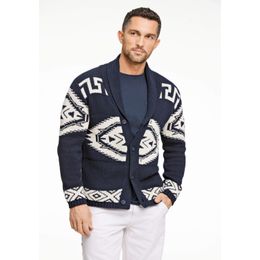 Cardigan LINDBERGH "LINDBERGH Cardigan", Herren, Gr. L, blau (navy), Obermaterial: 100% Baumwolle, Strickjacken
