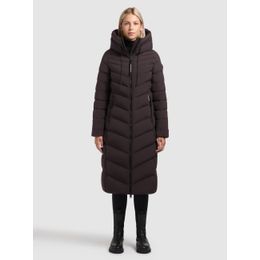 Steppmantel Khujo "STOANE2", Damen, Gr. L, moody plum, 100% Polyester, unifarben, eingesetzt elastischer Bund mit Windstopper, Mäntel