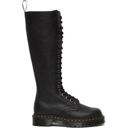 Dr. Martens Stiefel - Tall Black Leather Boots With Lace-Up Design - Gr. 39 (EU) - in Schwarz - für Damen